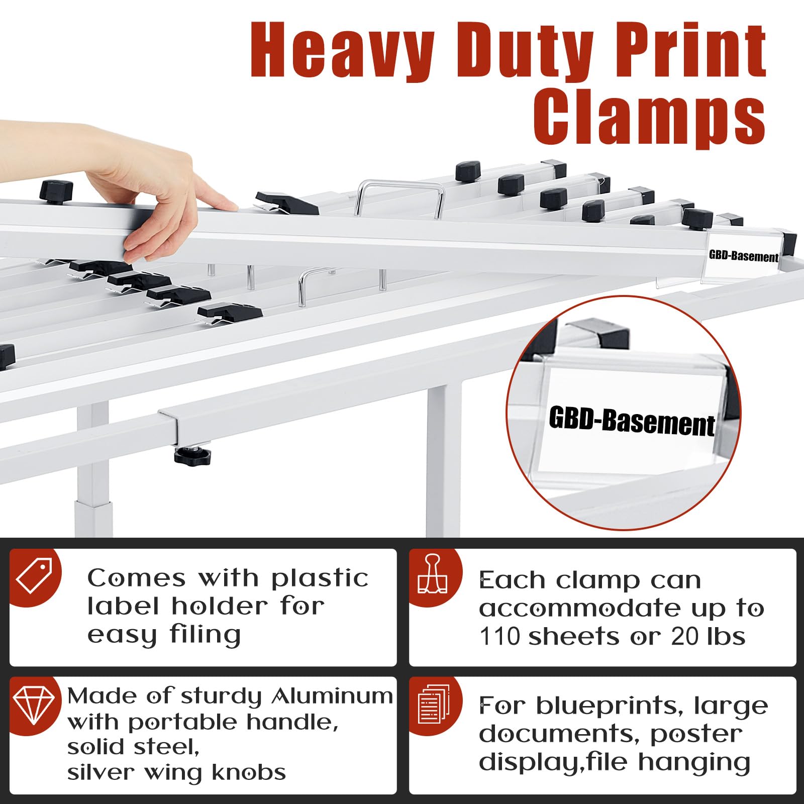 Snapklik.com : Estune 12 Pcs 36 Inches Blueprint Hanging Clamps ...