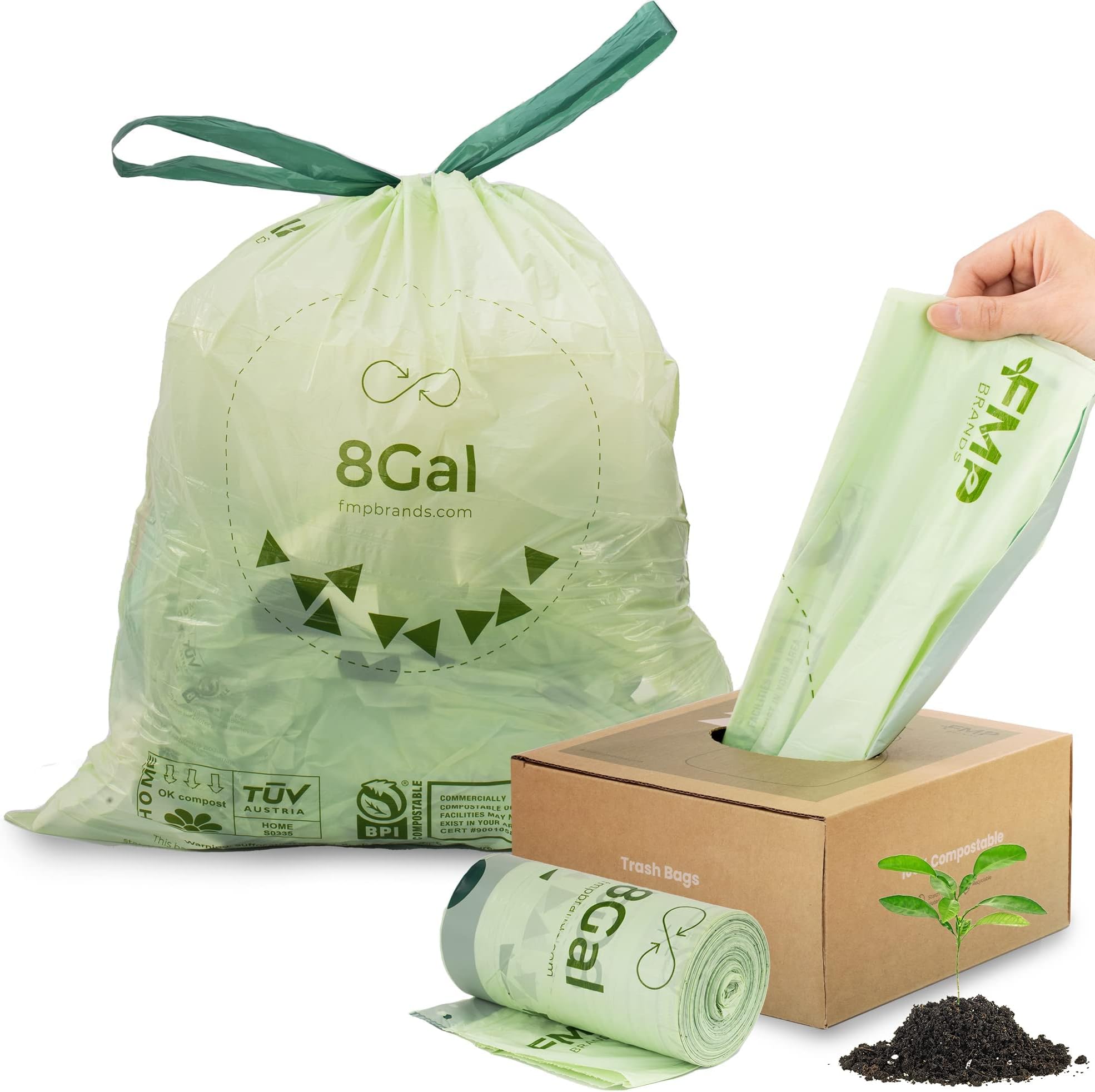 Amazon.com: Primode Compostable Bags, 8 Gallon (30L) Food Scraps Yard ...