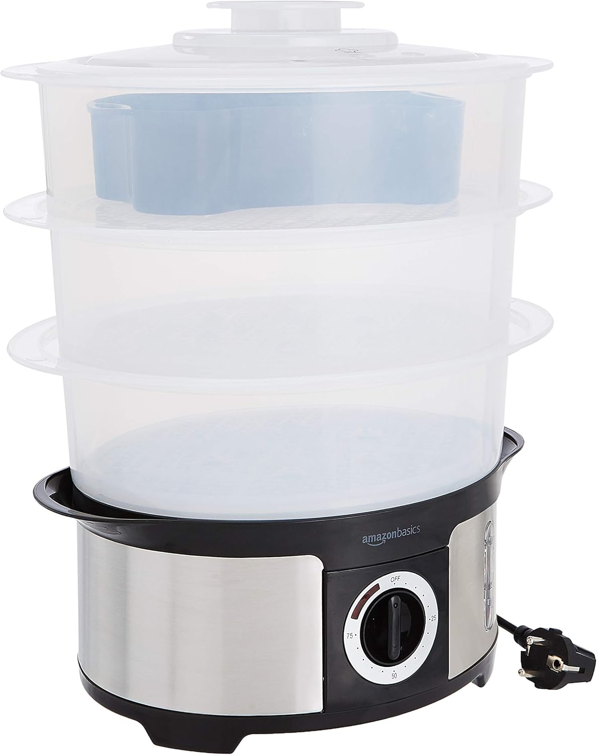 Amazon Basics 3-Tier Food Steamer with 75-Minute Timer : Amazon.co.uk ...