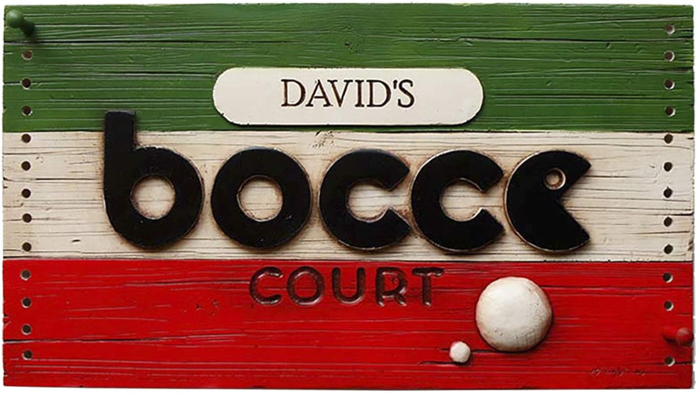 Amazon.com: Piazza Pisano Italian Personalized Bocce Sign and Score ...