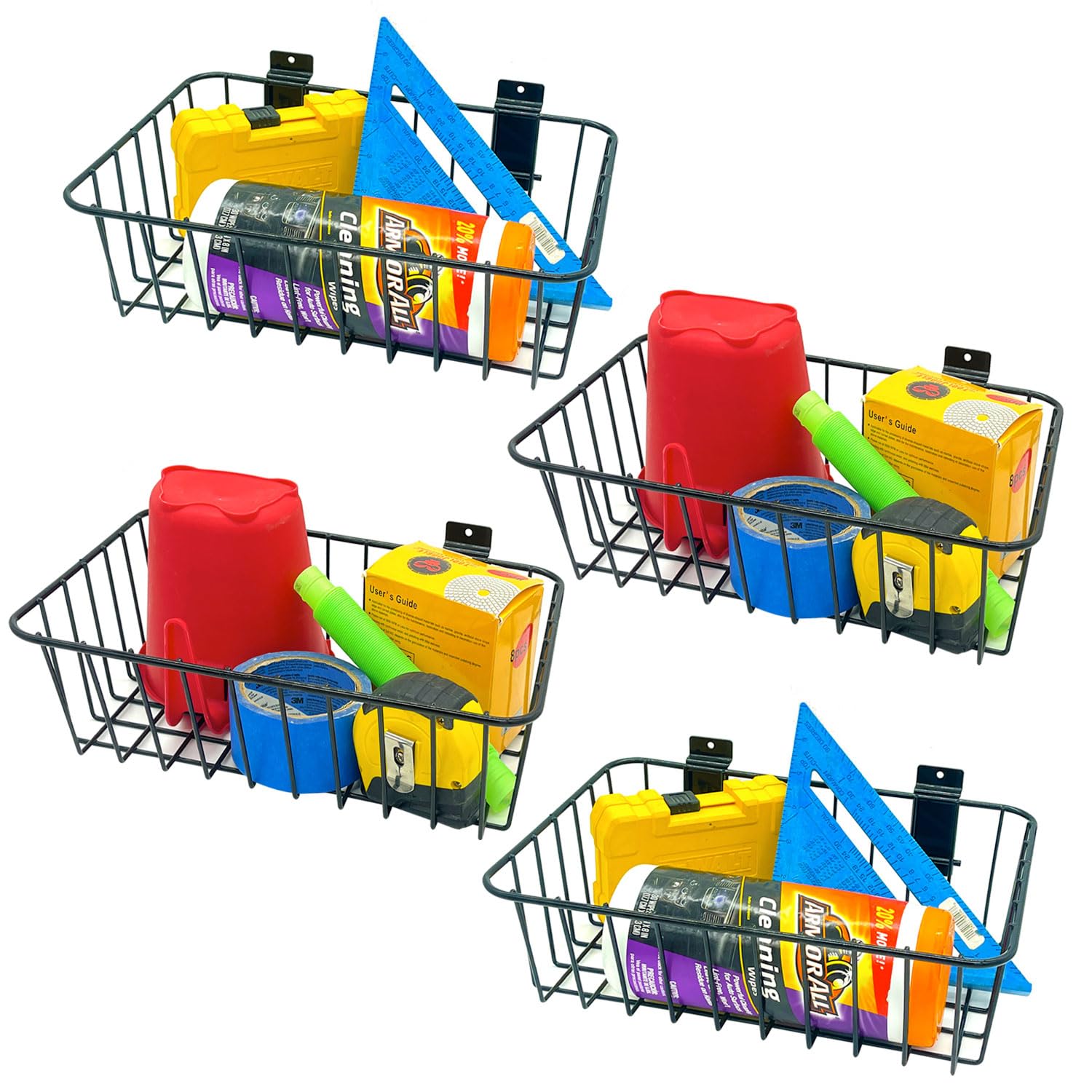 Snapklik.com : Rio Salto 4-Pack Slatwall Basket And Bins Metal Slatwall ...