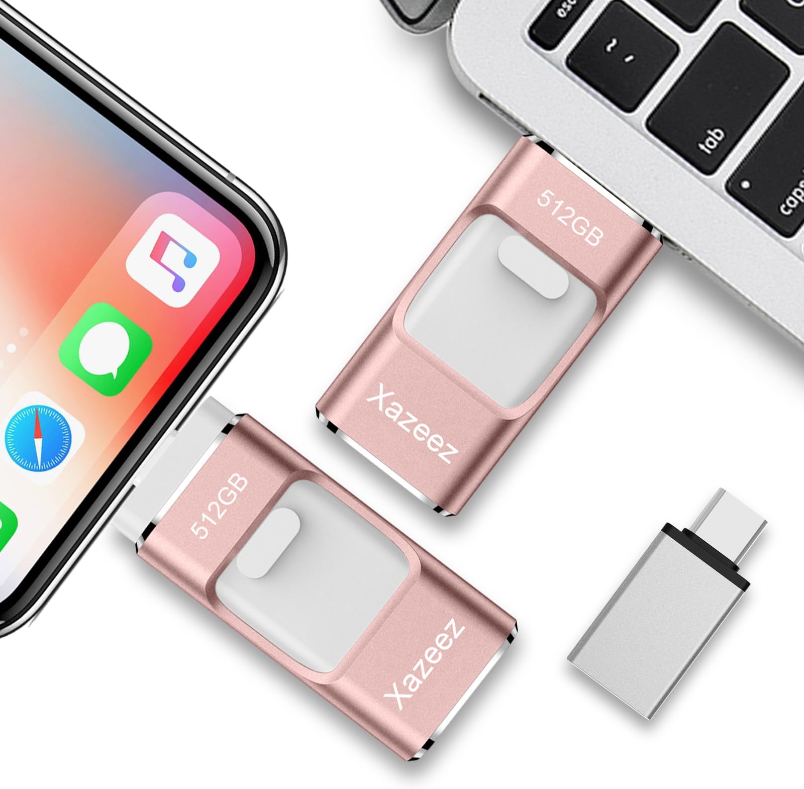 Amazon.com: Flash Drive for Phone Compatible with Phone/Pad/Android/PC ...