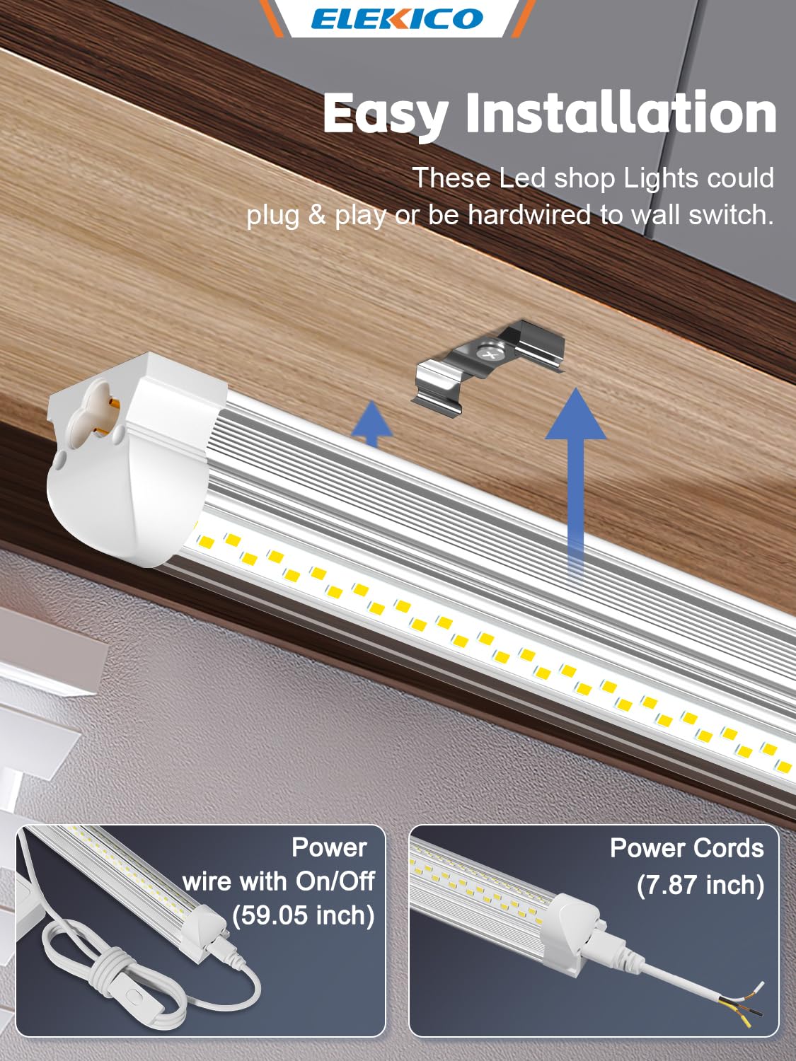 Snapklik.com : 4 Pack 2ft Led Shop Lights, 6000k 40w 5600lm 24 Inch Led ...