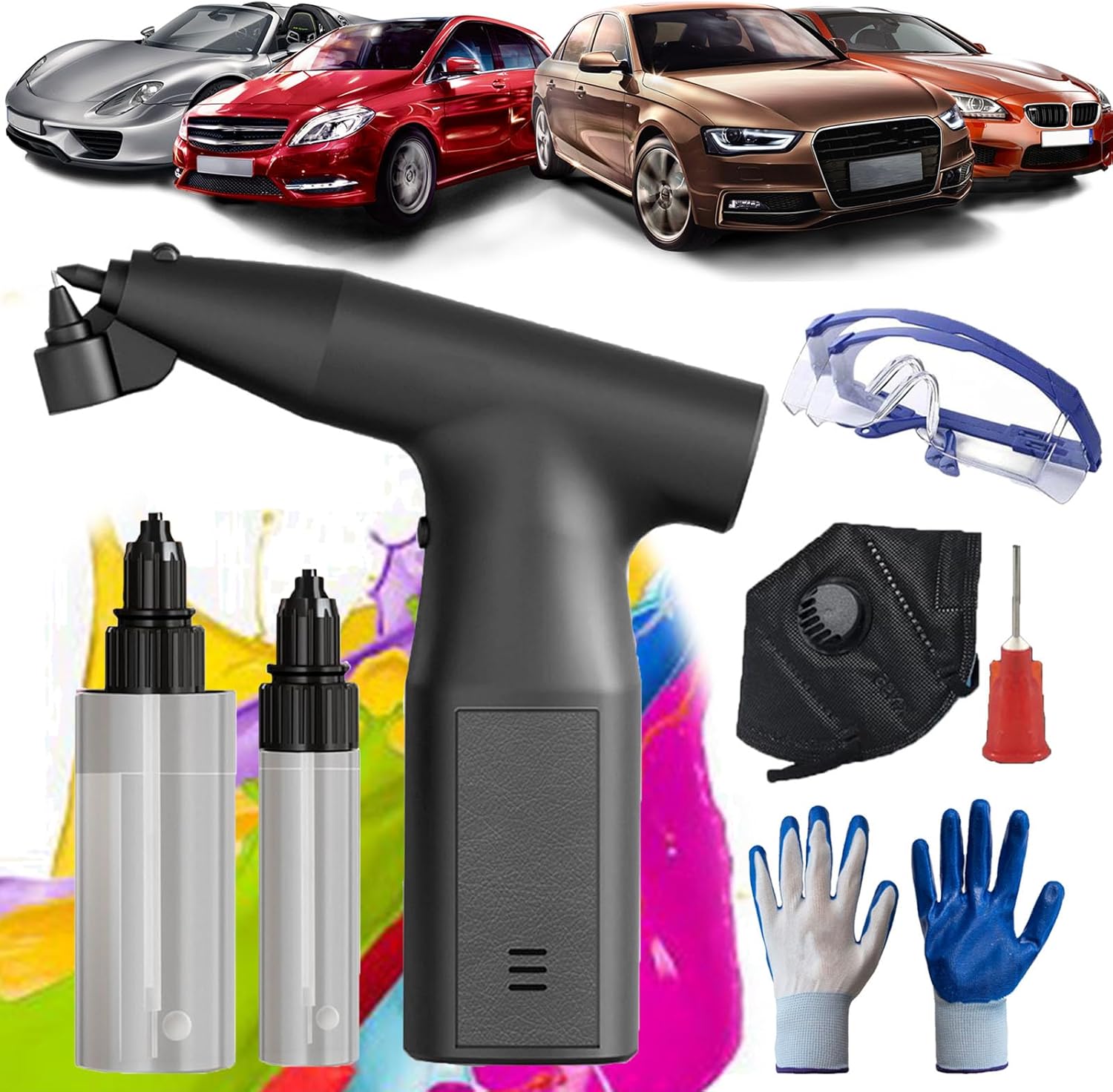 fencyatt Electric Spray Paint Gun for Cars, Handheld, Cordless, Black ...