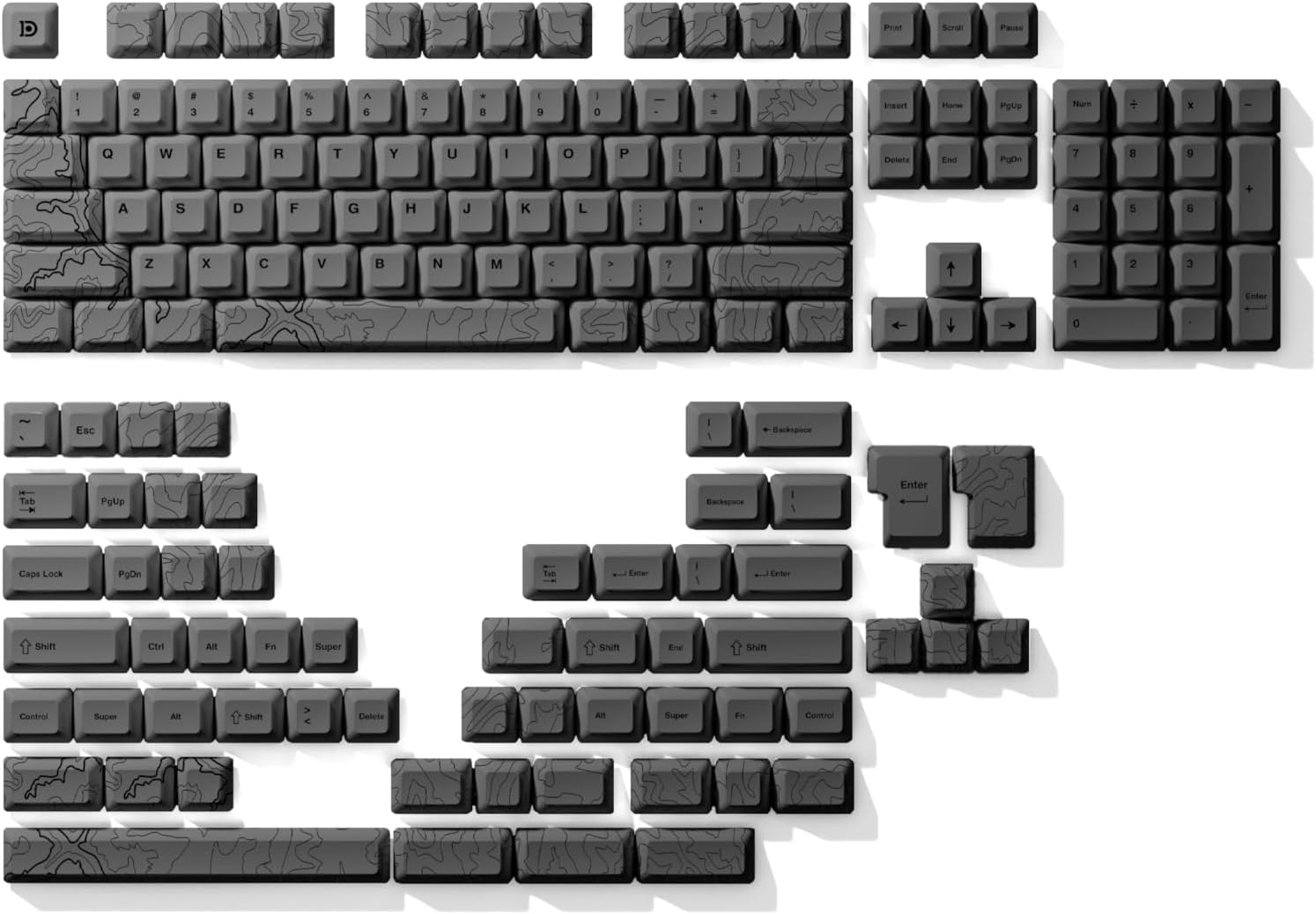 Amazon.com: Deskr Topo Canyon Dye Sub PBT Keycaps | 164 Keycap Set for ...
