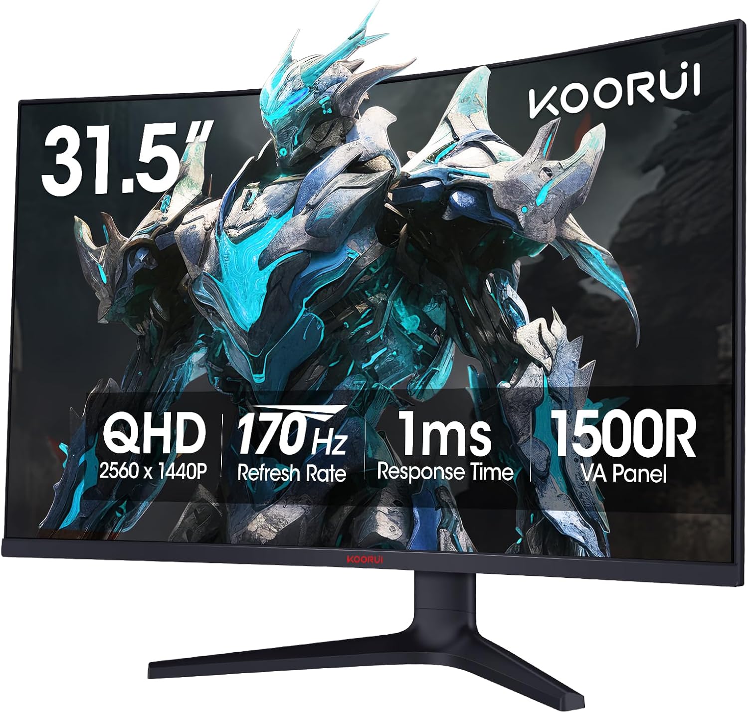 Amazon.com: KOORUI 32 inch Curved Gaming Monitor - QHD (2560 x 1440) 2K Display, 170Hz 144Hz ...