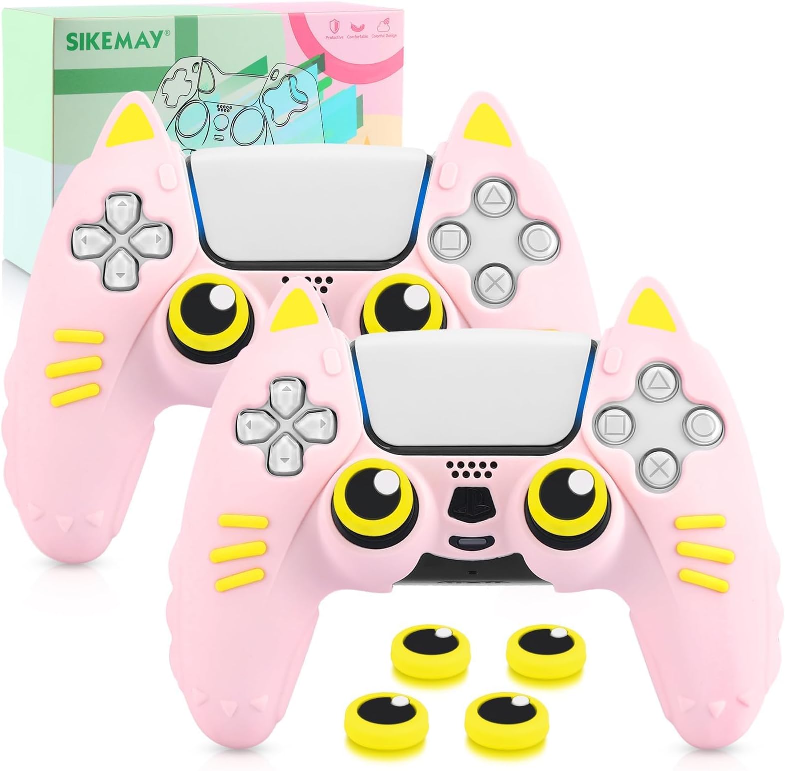 Amazon.com: SIKEMAY Pink Cat Paws PS5 Controller Skin Accessories Anti ...