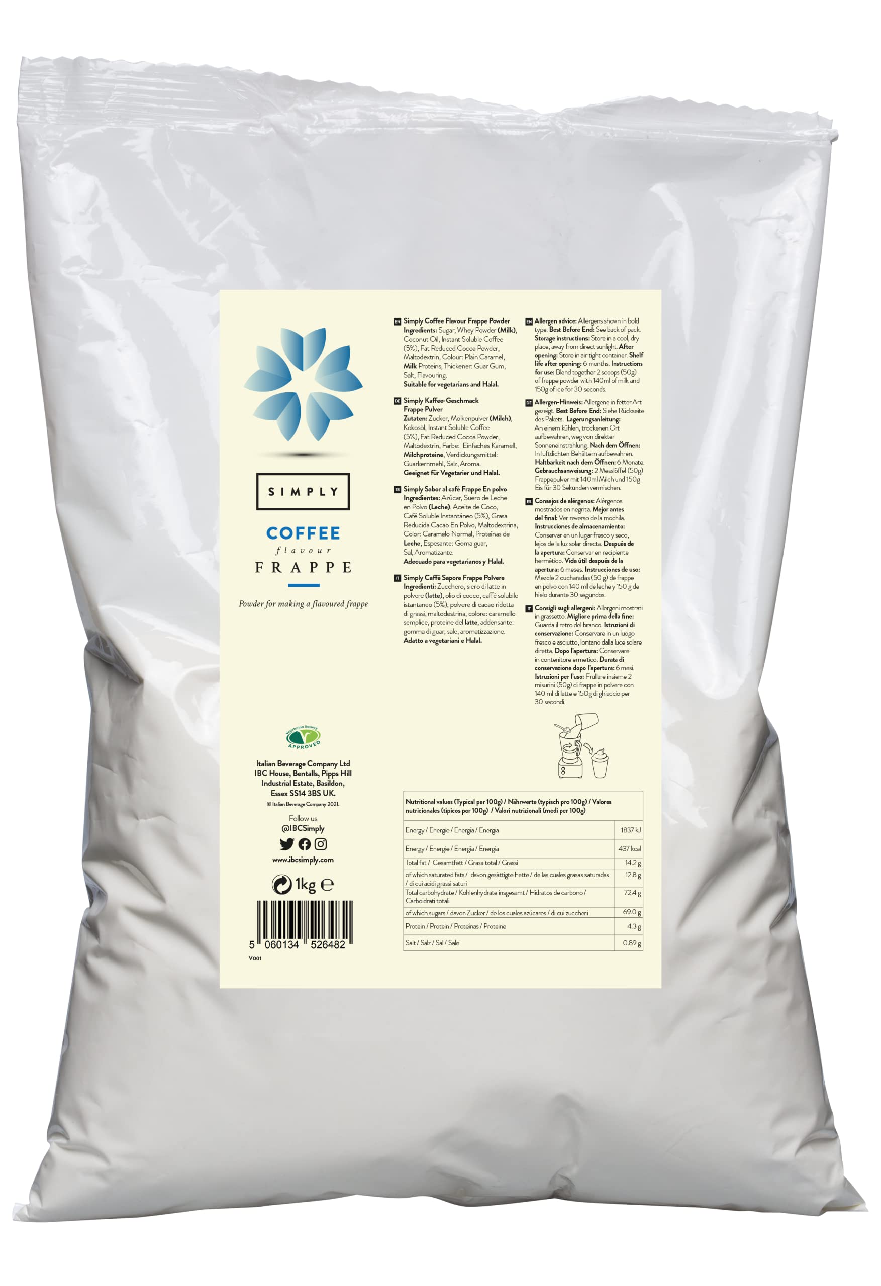 Simply Coffee Frappe Powder, Nut Free & Gluten Free Frappe Powder for ...