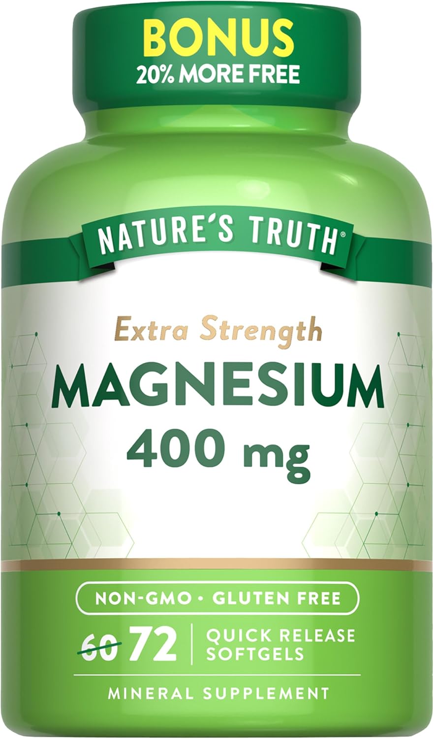 Amazon.com: Nature's Truth Magnesium | 400mg | 72 Softgels | Value Size ...