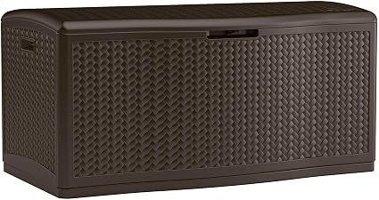 Amazon.com : Suncast 124 Gallon Herringbone Horizontal Outdoor Deck Box ...