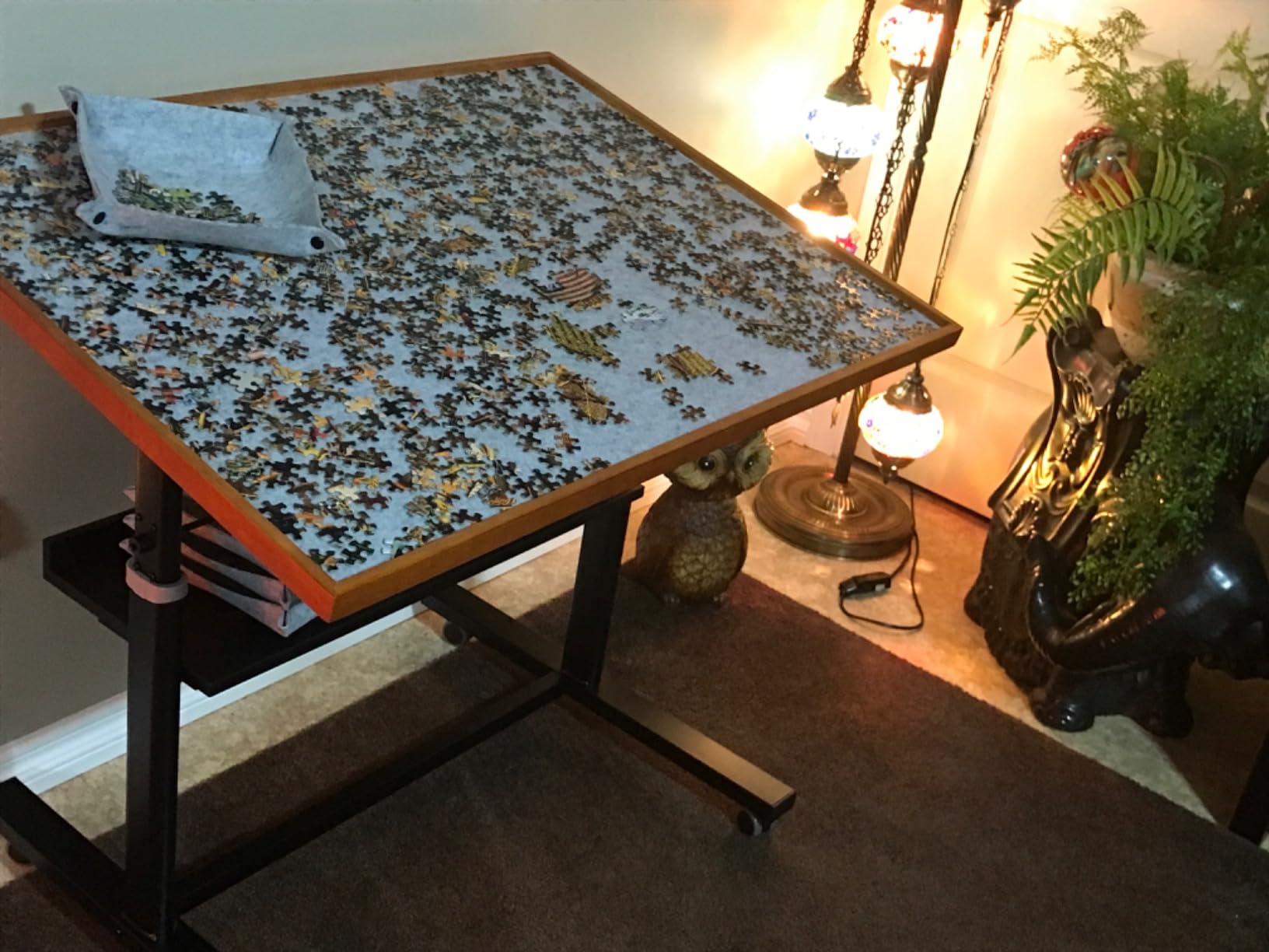 Sunix Jigsaw Puzzle Table with Legs, Puzzle Board with 12-Tilting-Angle ...