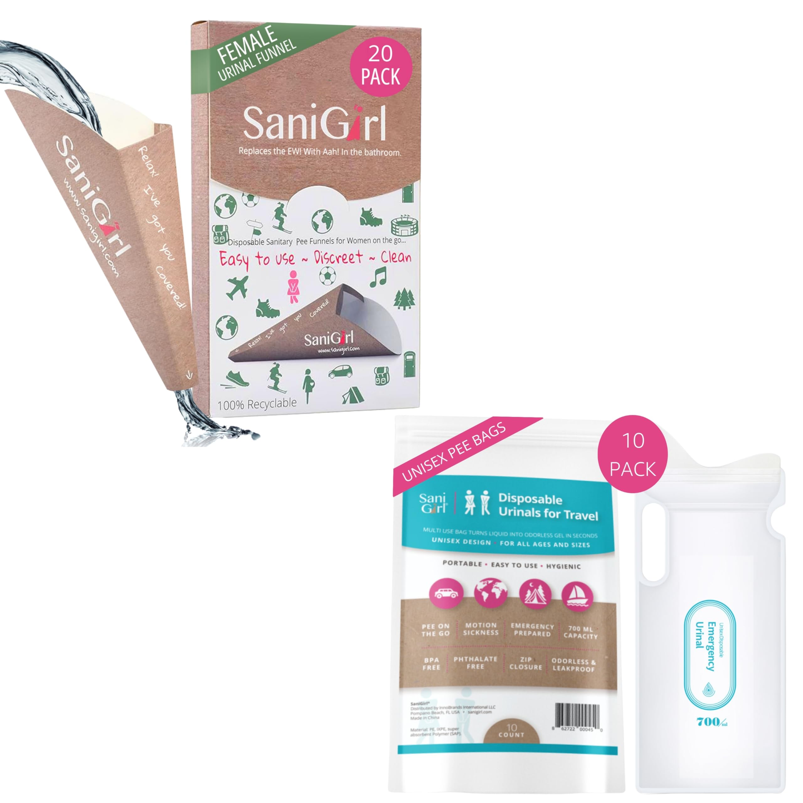 Amazon.com: SaniGirl Camping Womens Essentials Bundle - Pack of 20 ...