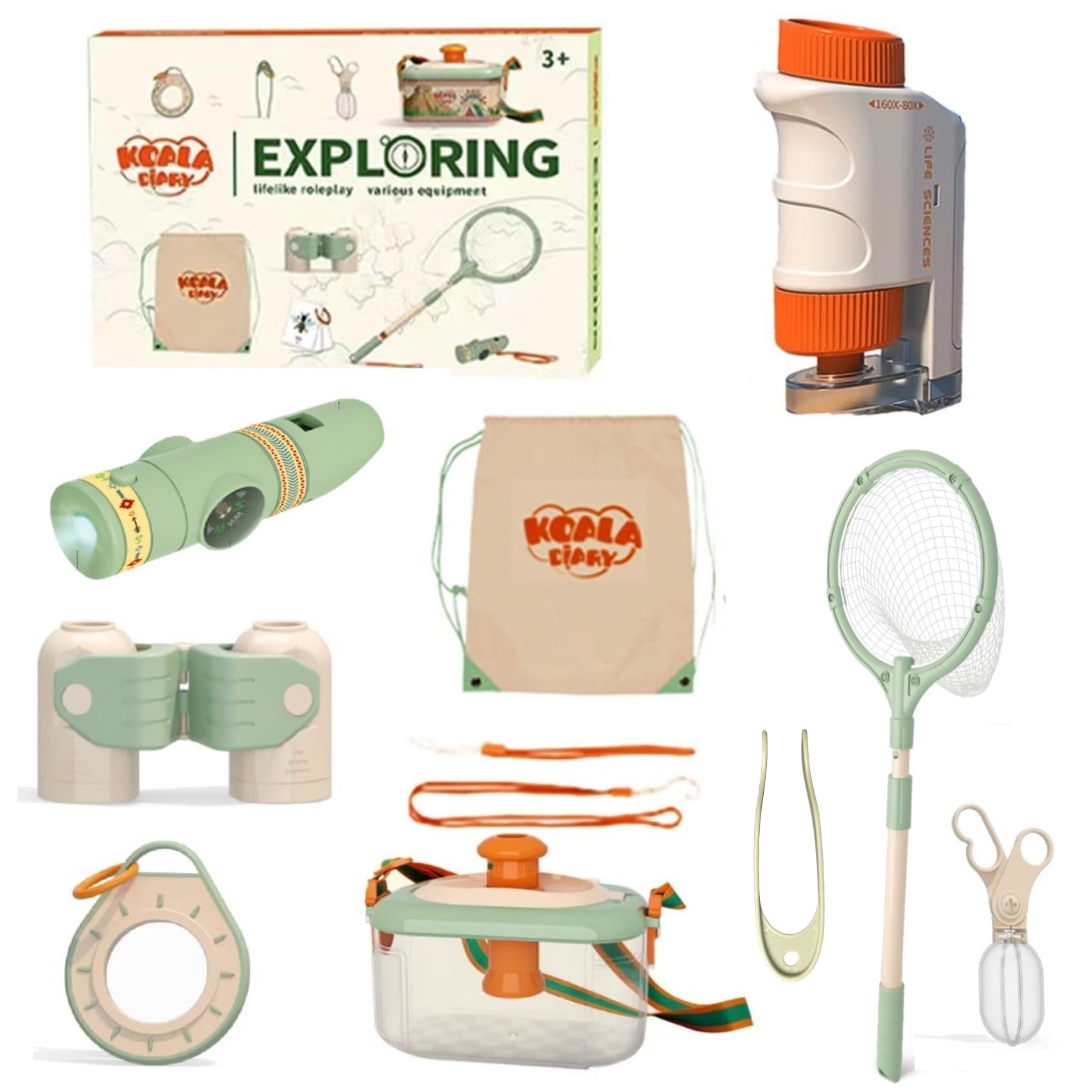 Outdoor Explorer Kit & Science Kit Includes Kids Microscope,Binoculars ...