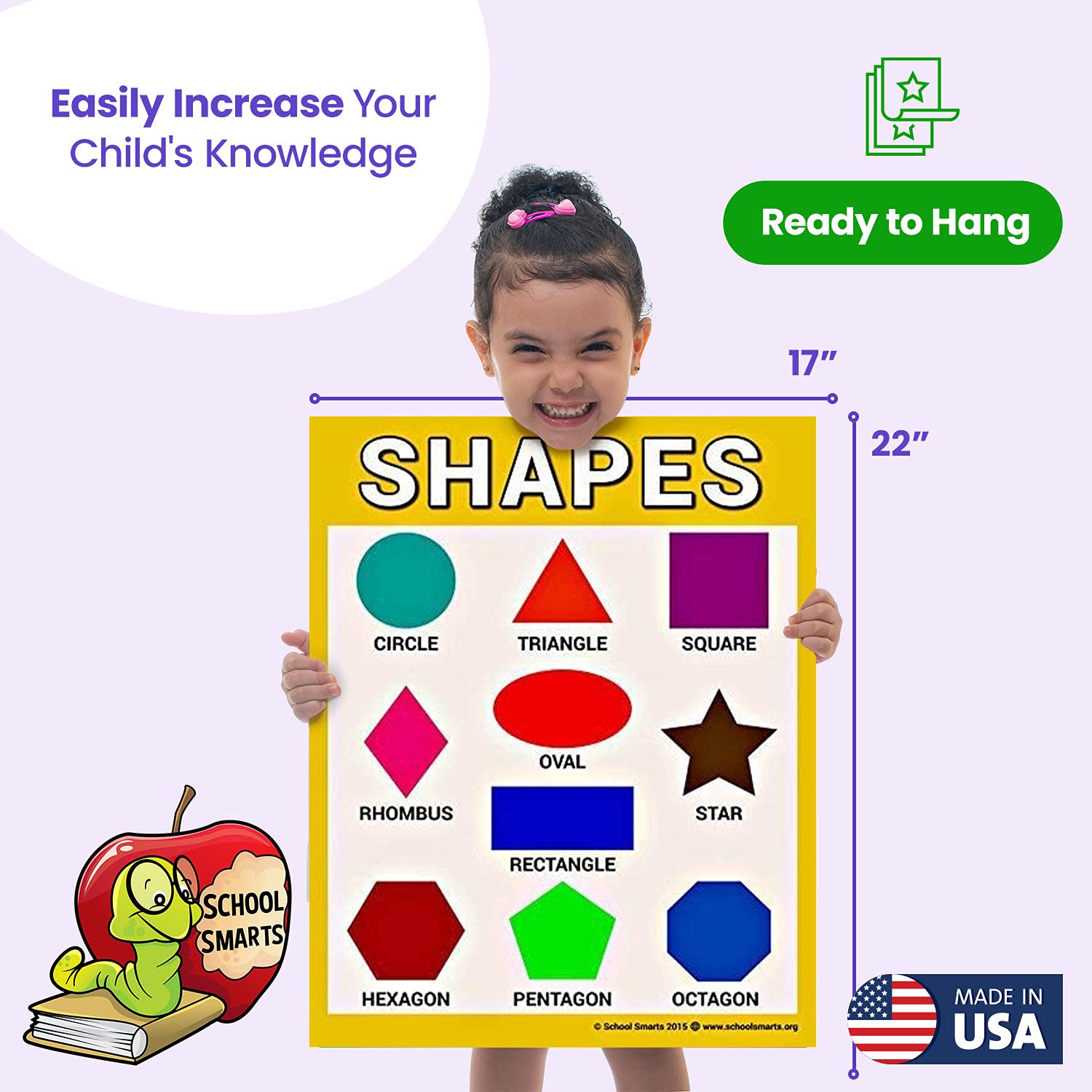Buy Shapes Poster for Classroom Wall or Home - 17" x 22" Shapes Chart ...