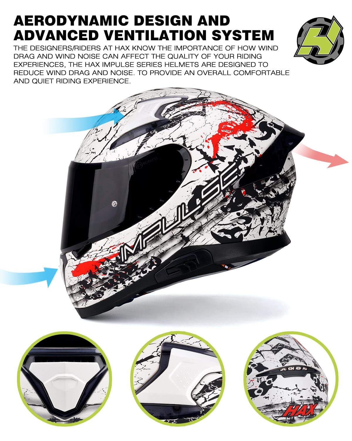 Snapklik.com : HAX Full Face Motorcycle Helmet