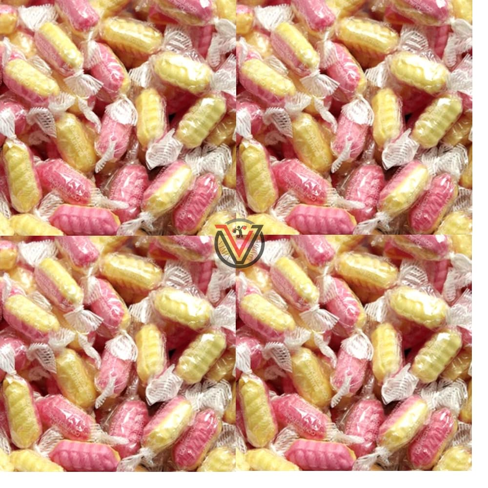 VIMIX Rhubarb & Custard Twists - Individually Wrapped Boiled Sweets Bag ...