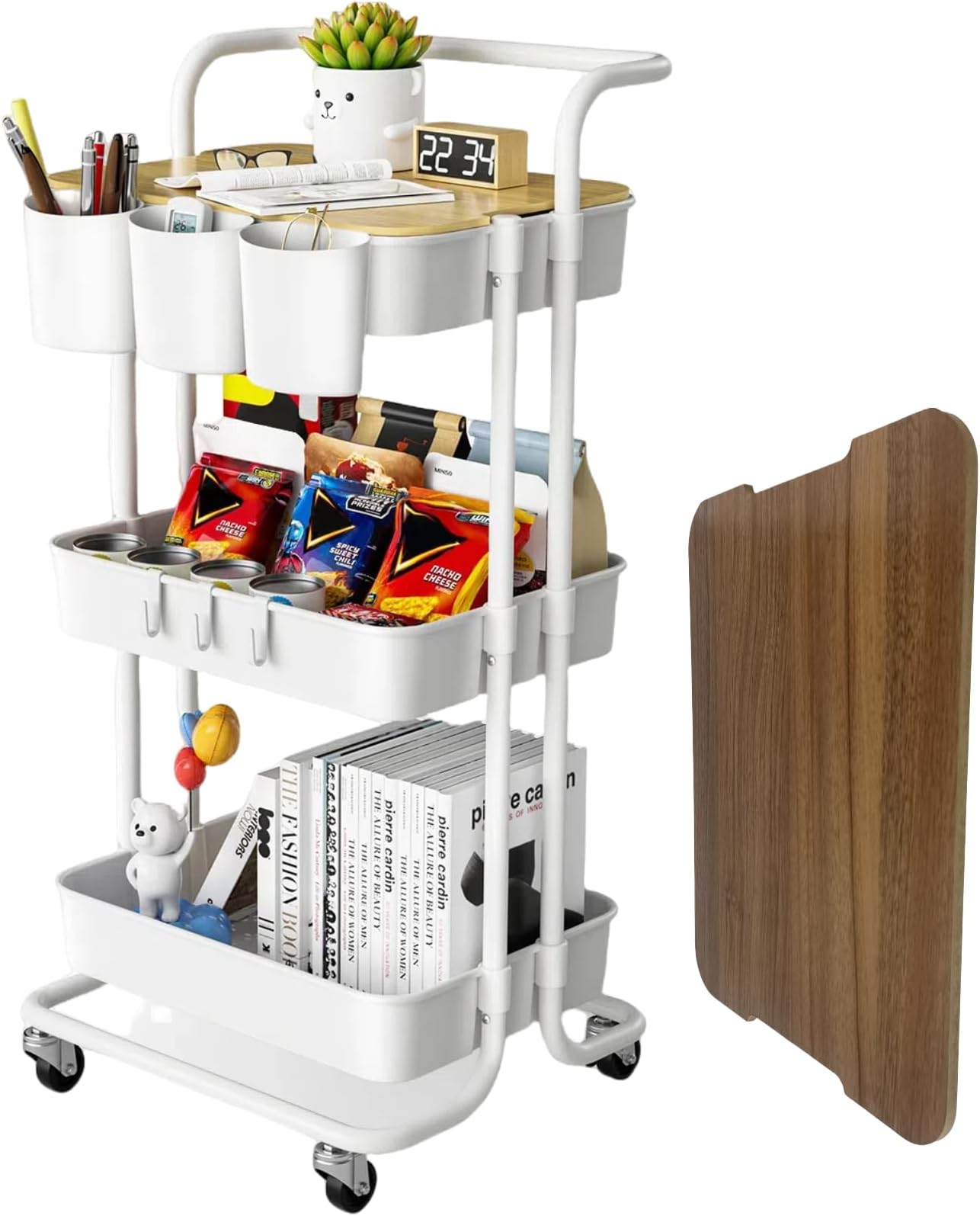 Amazon.com: Rolling Craft Cart with Drawer, Utility Craft Storage Cart ...