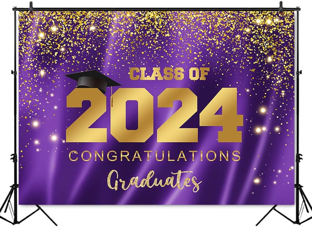 Amazon.com : Mocsicka 2024 Graduation Party Backdrop Class of 2024 ...