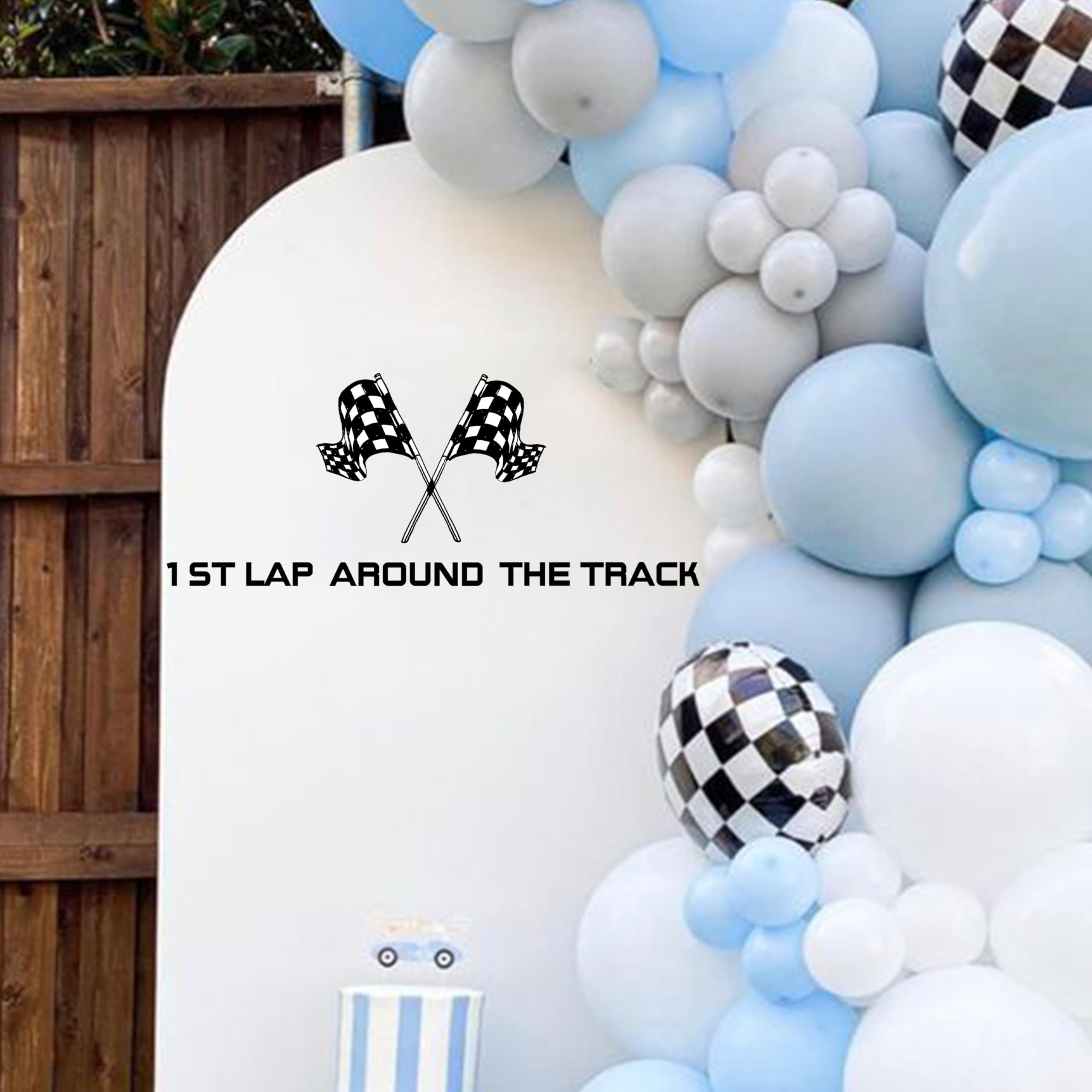 Amazon.com: CIEQR First Lap Around The Track Decal - Race Car Birthday ...