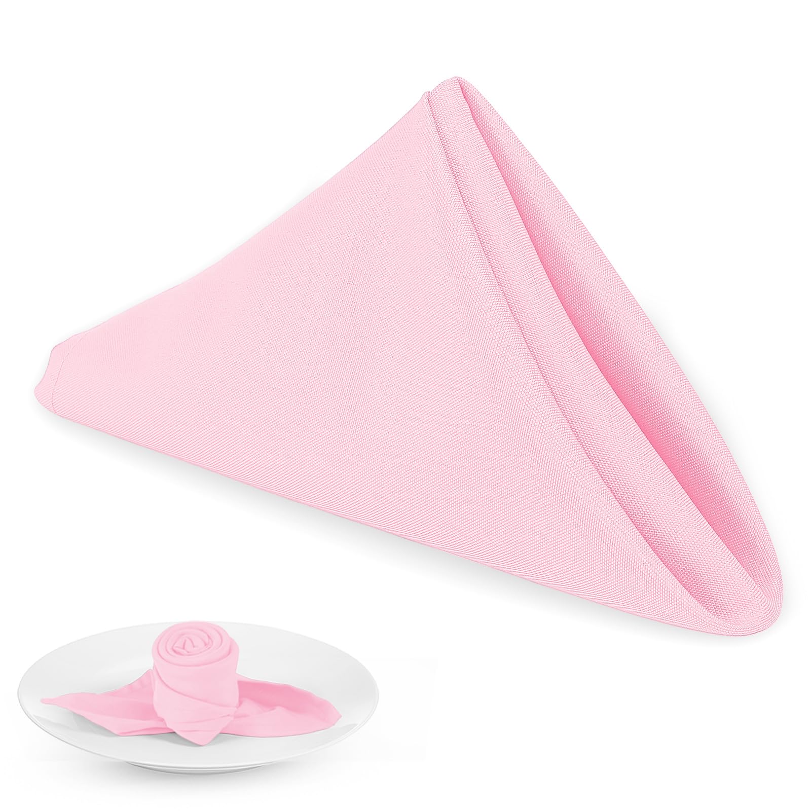Amazon.com: PLOYMONO Pink Heavy Duty Cloth Napkins - 17 x 17 Inch Solid ...