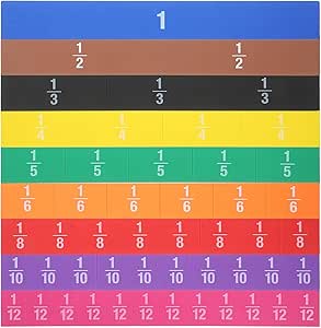 Amazon.co.jp: KALLORY 1 Set Magnetic Fraction Tiles Montessori Math ...