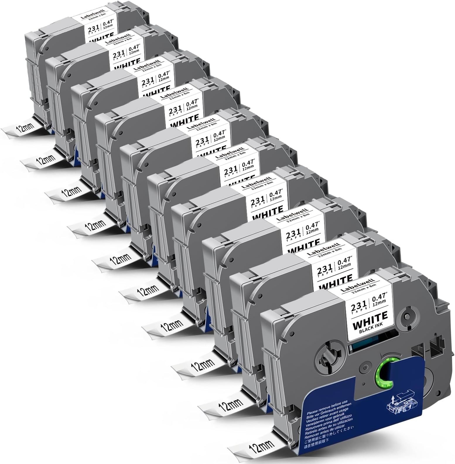 UniPlus Kompatibel TZe-231 12mm TZe231 Etikettenband Ersatz für Brother ...