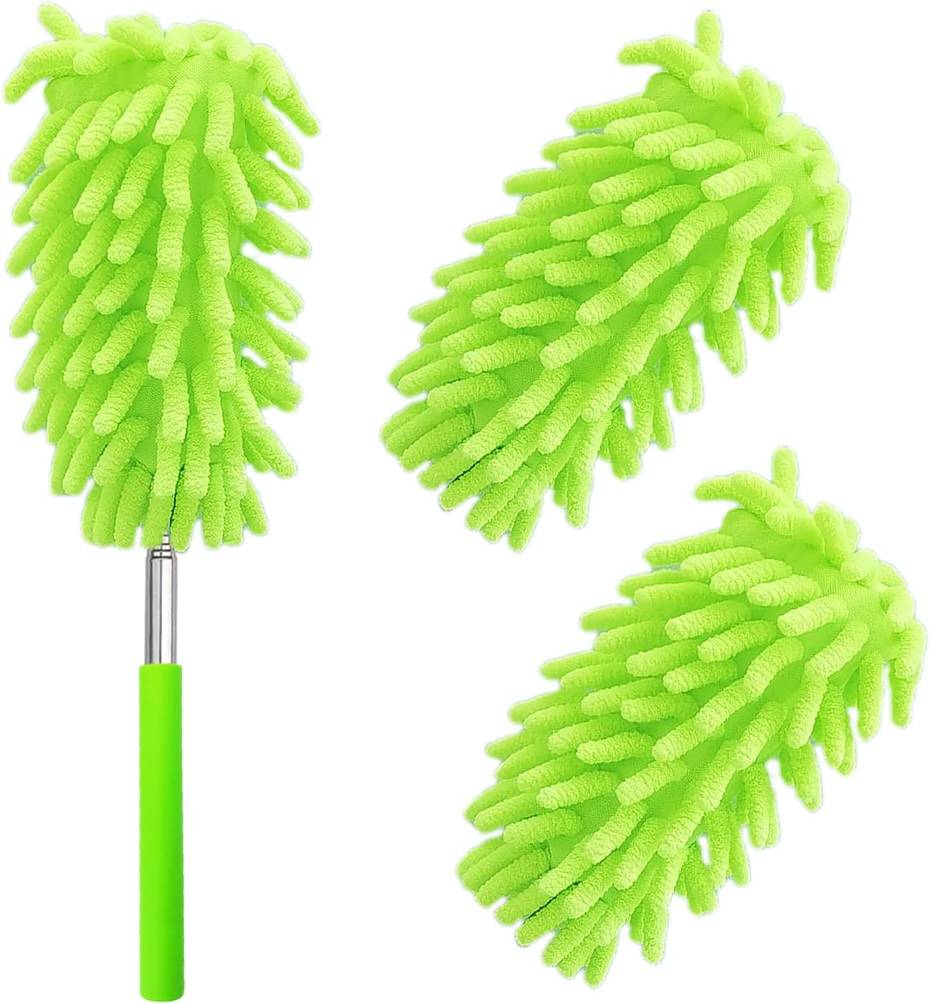 Amazon.com: Microfiber Duster with 3 pcs Replaceable Microfiber Head ...