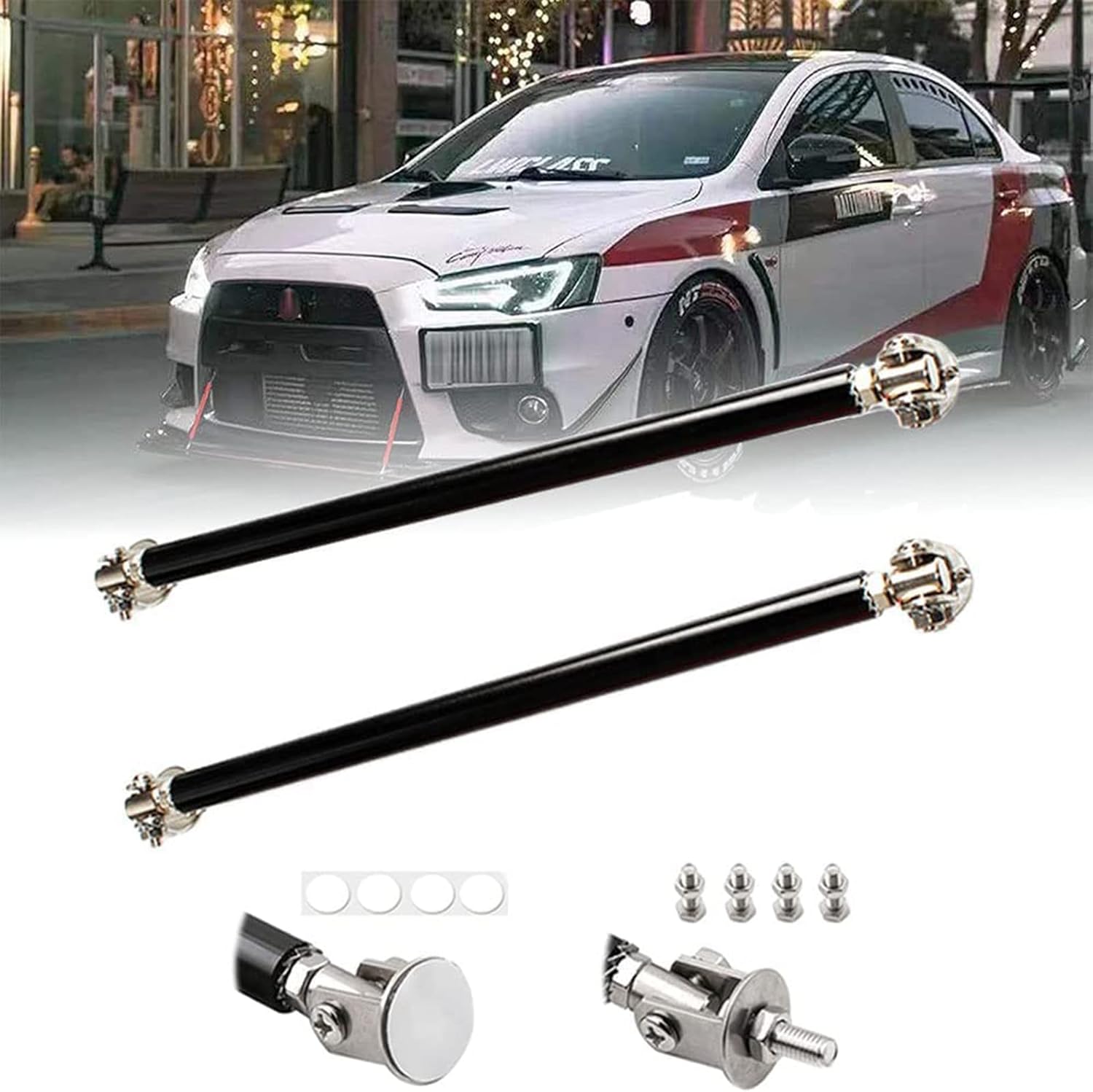 Amazon.com: EOHMAK 2PCS Front Bumper Lip Splitter Strut Rod Tie Bars ...