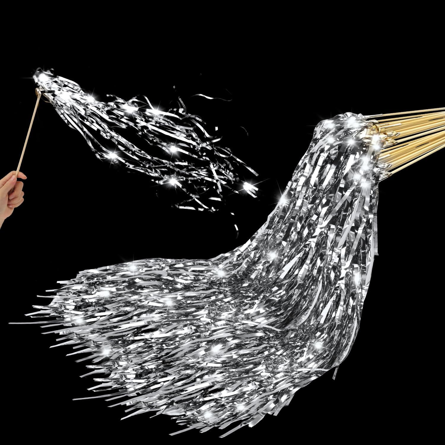 Amazon.com: 24pcs Lighted Wedding Wands Send off, LED Ribbon Stick with ...