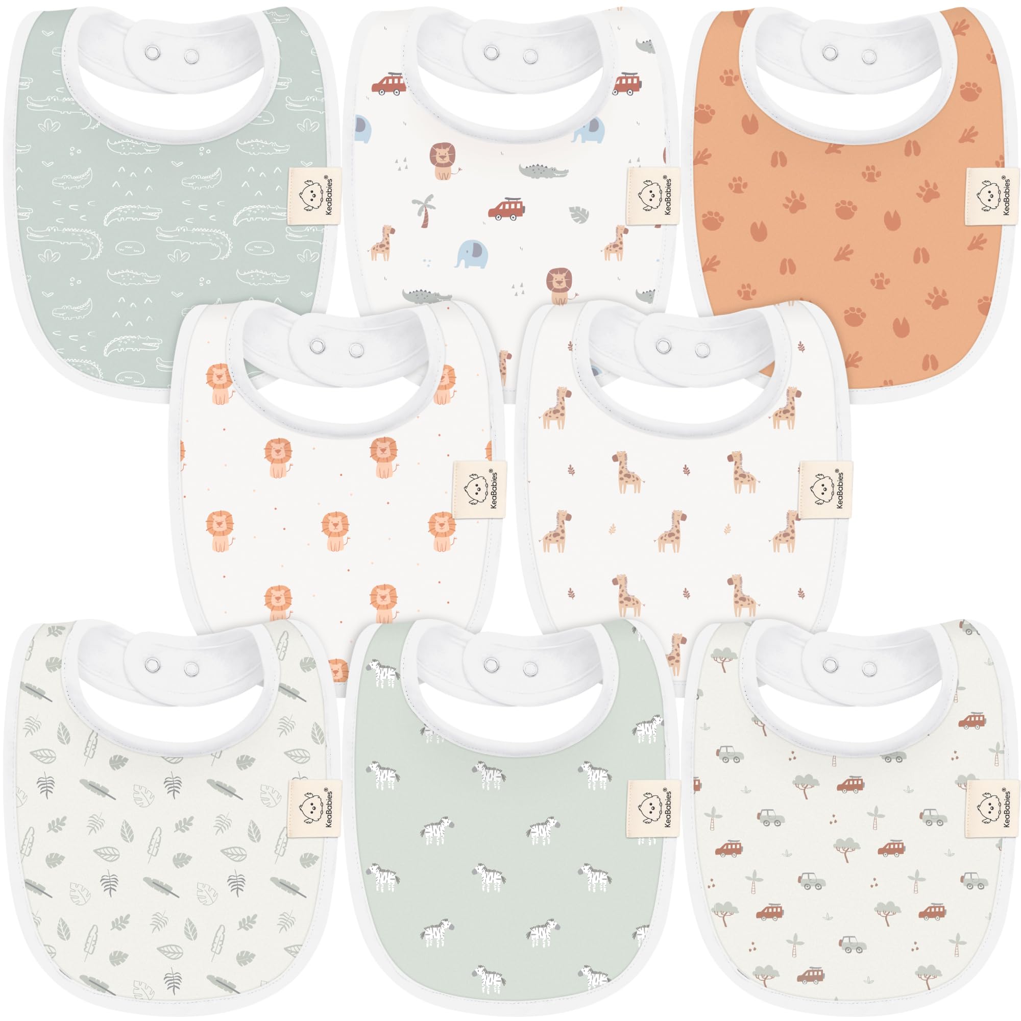 Amazon.com: 8-Pack Organic Baby Bibs for Boys, Girls - Soft Cotton ...