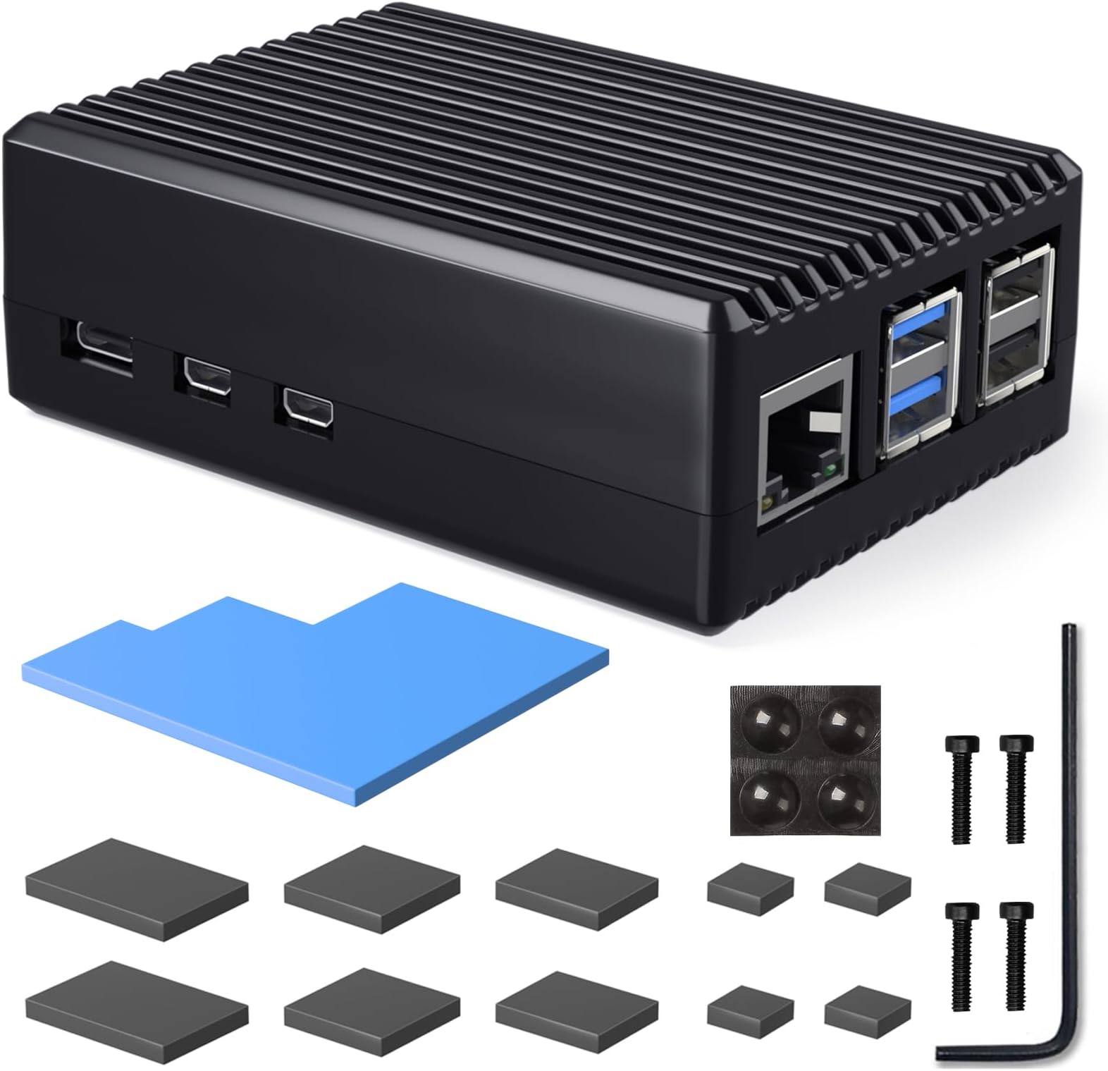 Miuzei Metal Case for Raspberry Pi 5 4GB 8GB: for Raspberry Pi 5 Case ...