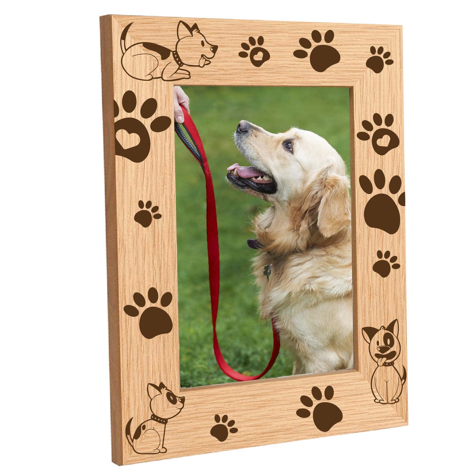 Amazon.com - CREATCABIN Engraved Wood Frame Dog Paw Puppy Tabletop 4" x ...