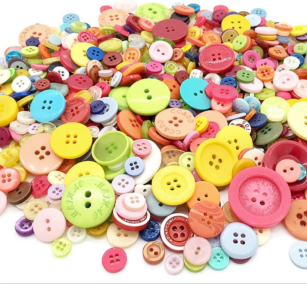 Amazon.com: 1000 Pcs Resin Buttons, Assorted Sizes Round Craft Buttons ...