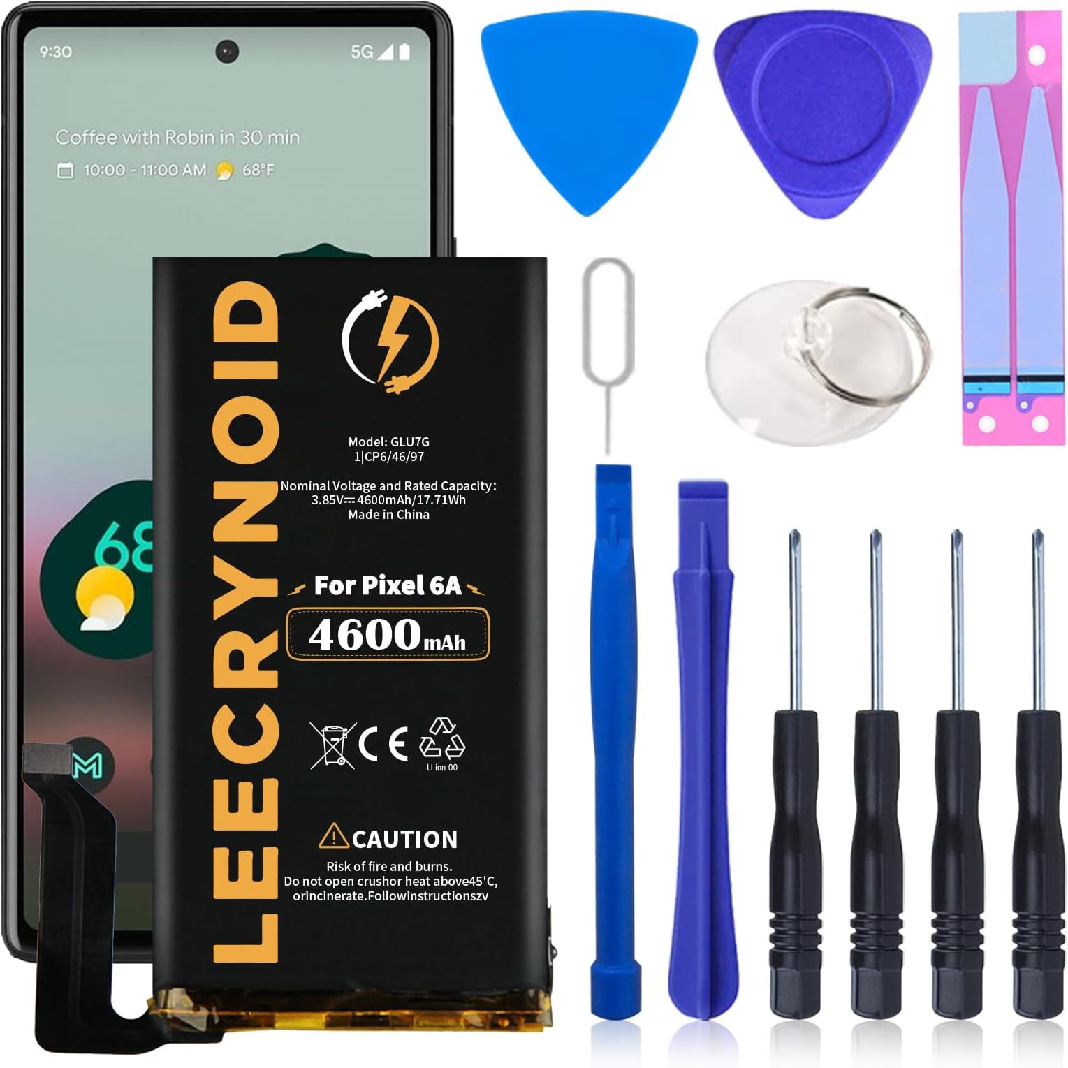 Amazon.com: SHENMZ Pixel 6a Replacement Battery Kit - 4410mAh High ...