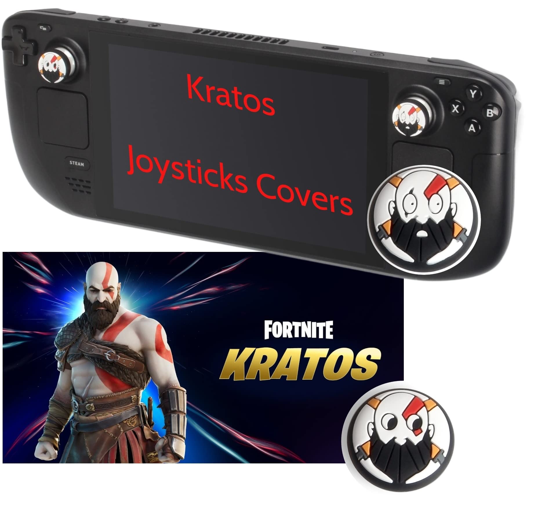 Snapklik.com : Boffdock Kratos Joystick Button Caps For Steam Deck Joystick