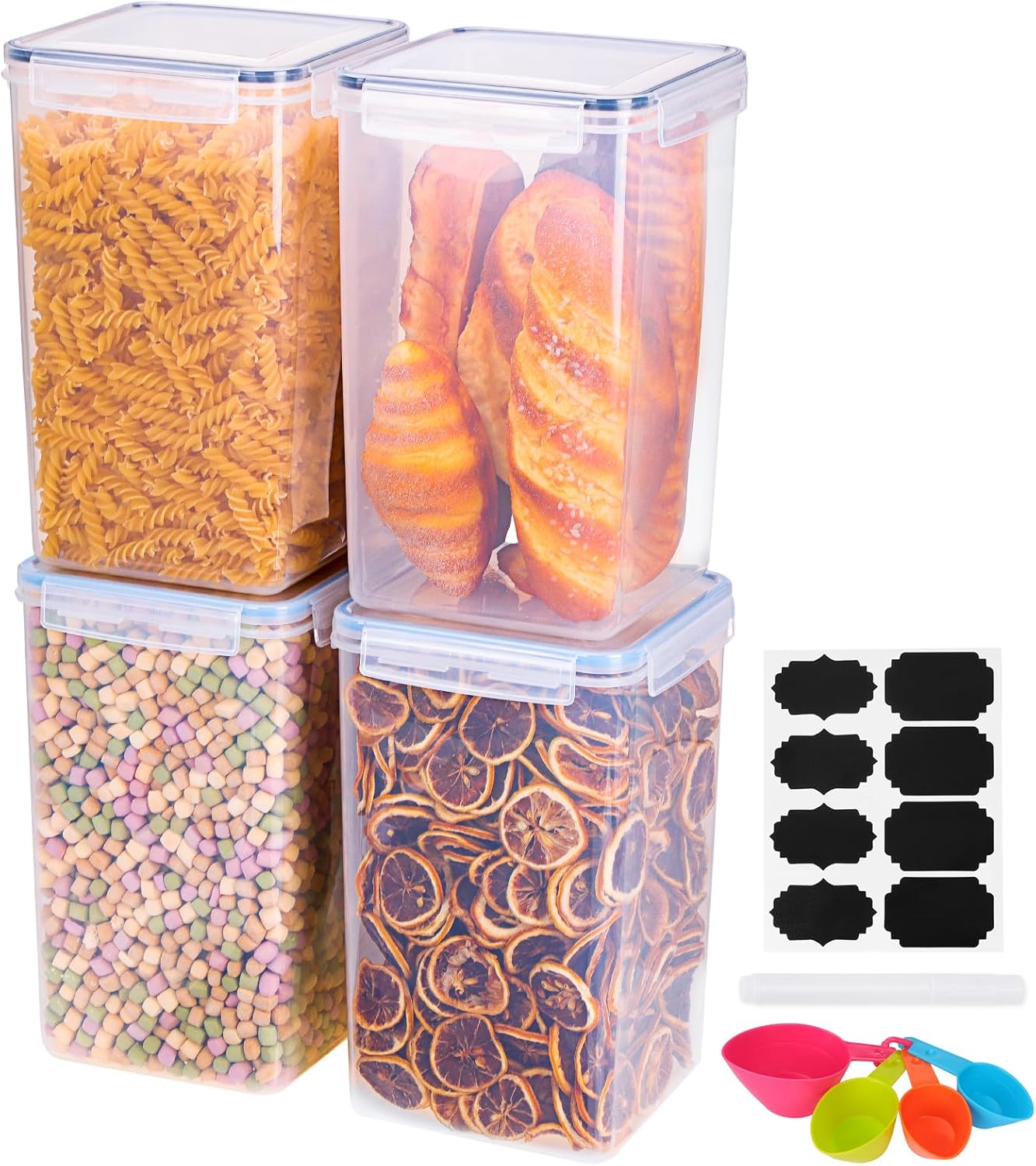 Amazon.com: 4 Pack 6.5L Large Airtight Food Storage Containers for ...