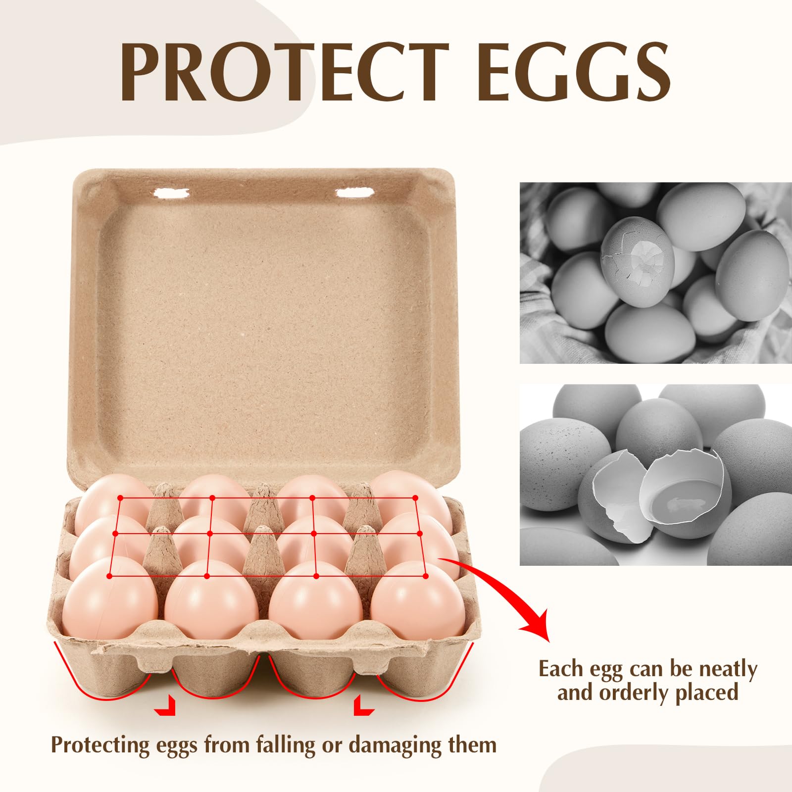Snapklik.com : Maxdot 36 Pack Egg Cartons Bulk 3x4 Style Holds ...