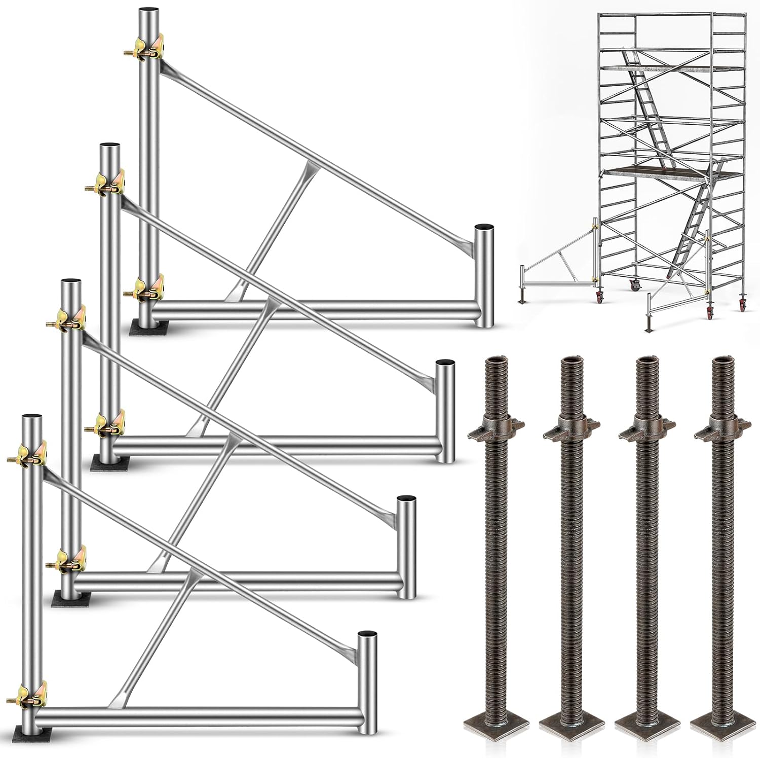 Yaocom 4 Pcs 30" x 29" x 30" Scaffold Safety Outriggers and 4 Pcs 18 ...