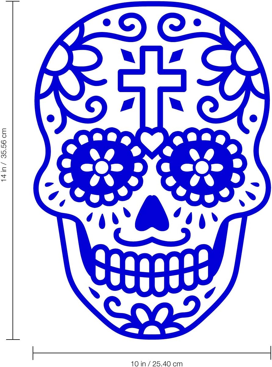 Calcomanía de vinilo para pared, calavera del día de los muertos con ...