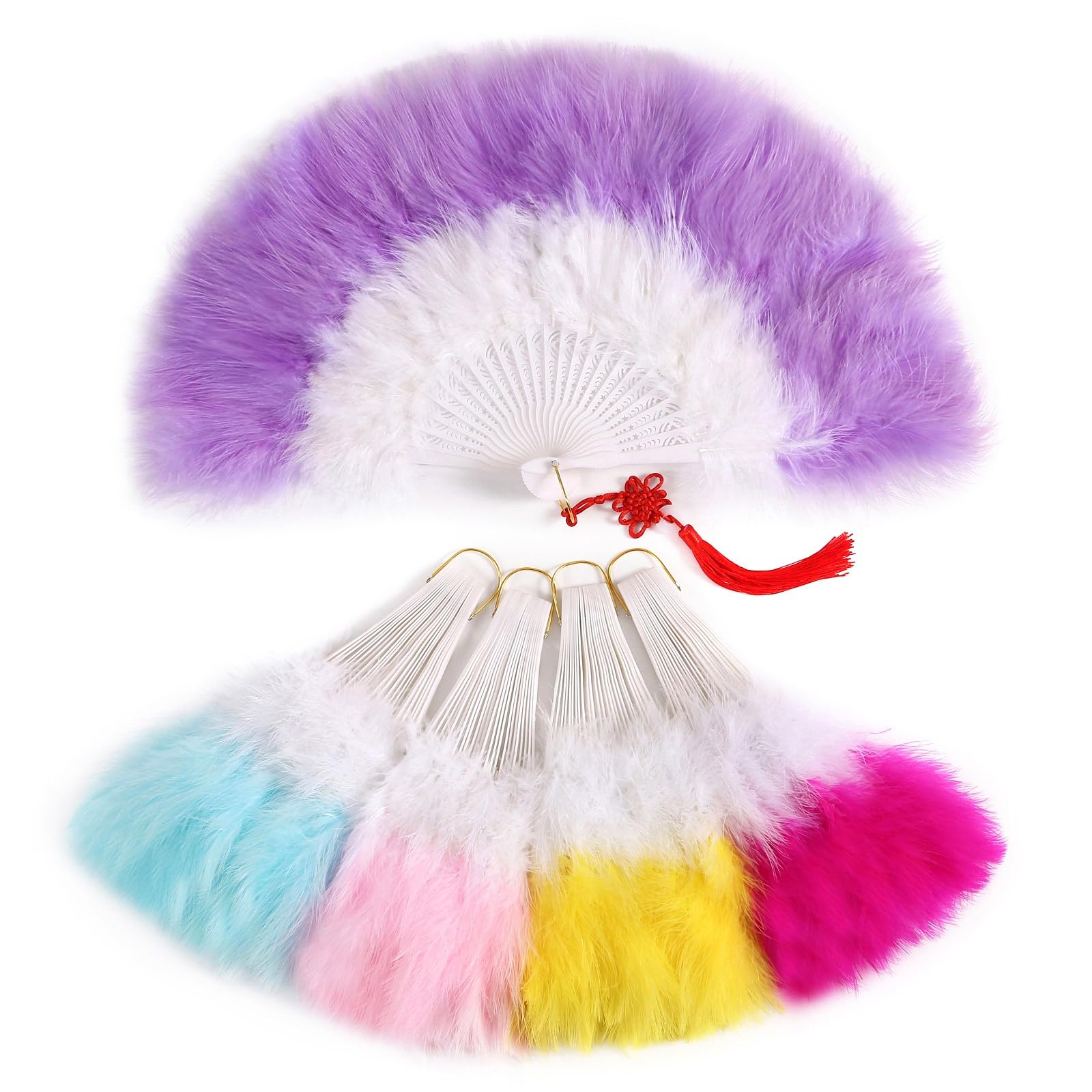 Amazon.com: Ray Feather Folding Feather Fan 1920s Vintage Marabou ...