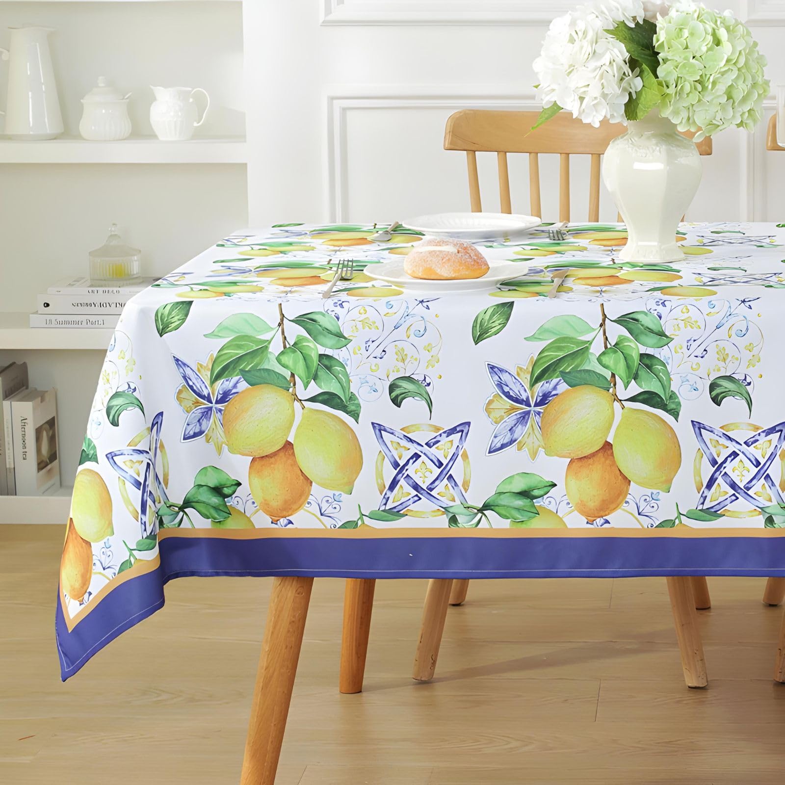 Amazon.com: Summer Outdoor Rectangle Tablecloth, Mediterranean Blue ...