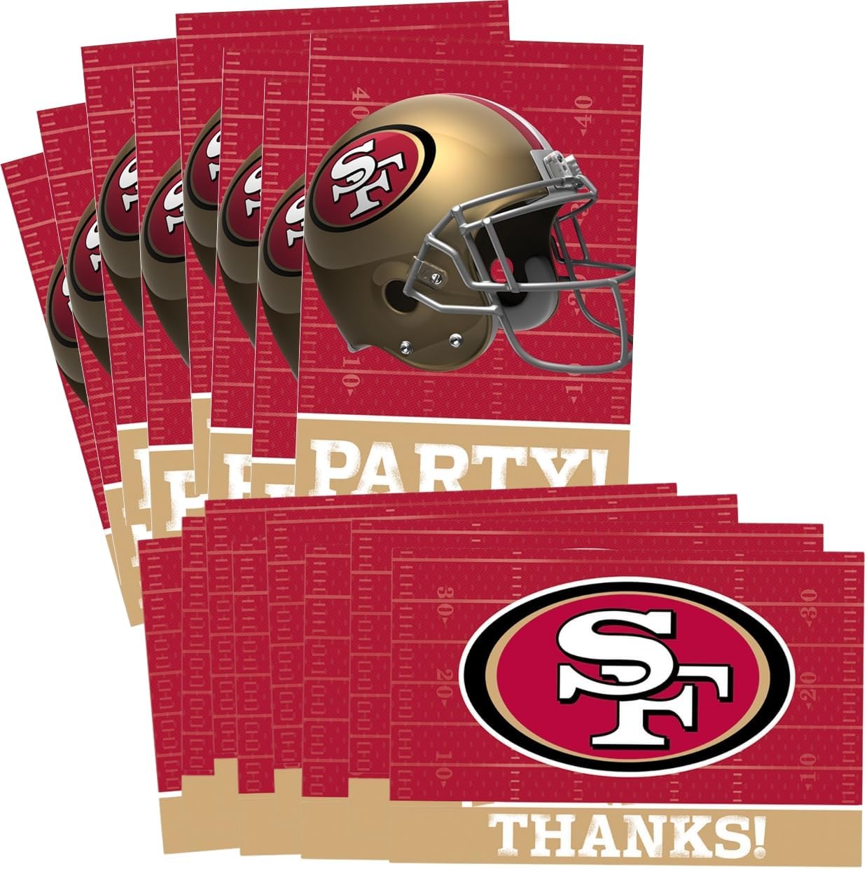 Amazon.com: San Francisco 49ers Invitations & Thank You Card Sets (3.88 ...