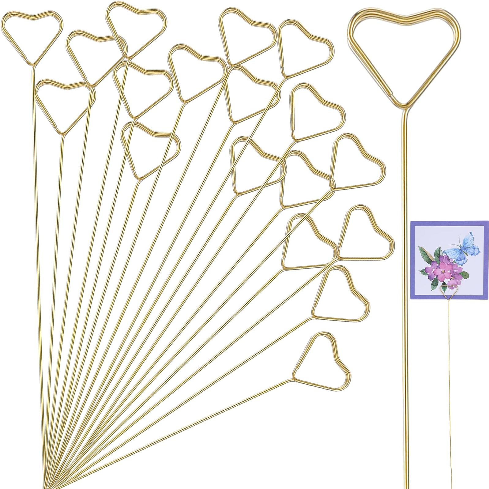 Amazon.com: Mabor 20Pcs Flower Card Holder Stick, Metal Floral Place ...