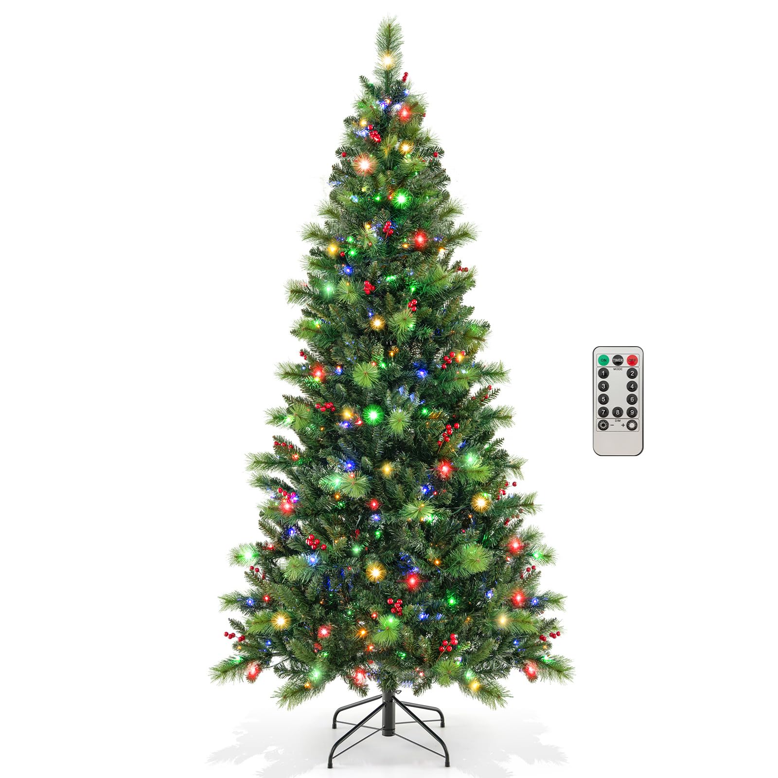 Amazon.com: HOMGX 7ft Pre-Lit Christmas Tree with 400 Multi-Color LED ...