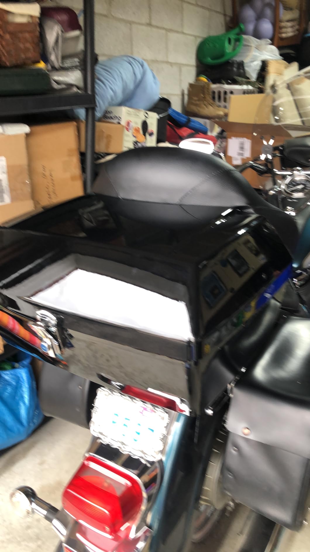 EGO Bike Black Motorcycle Trunk Tour Pack Luggage Compatible with ...