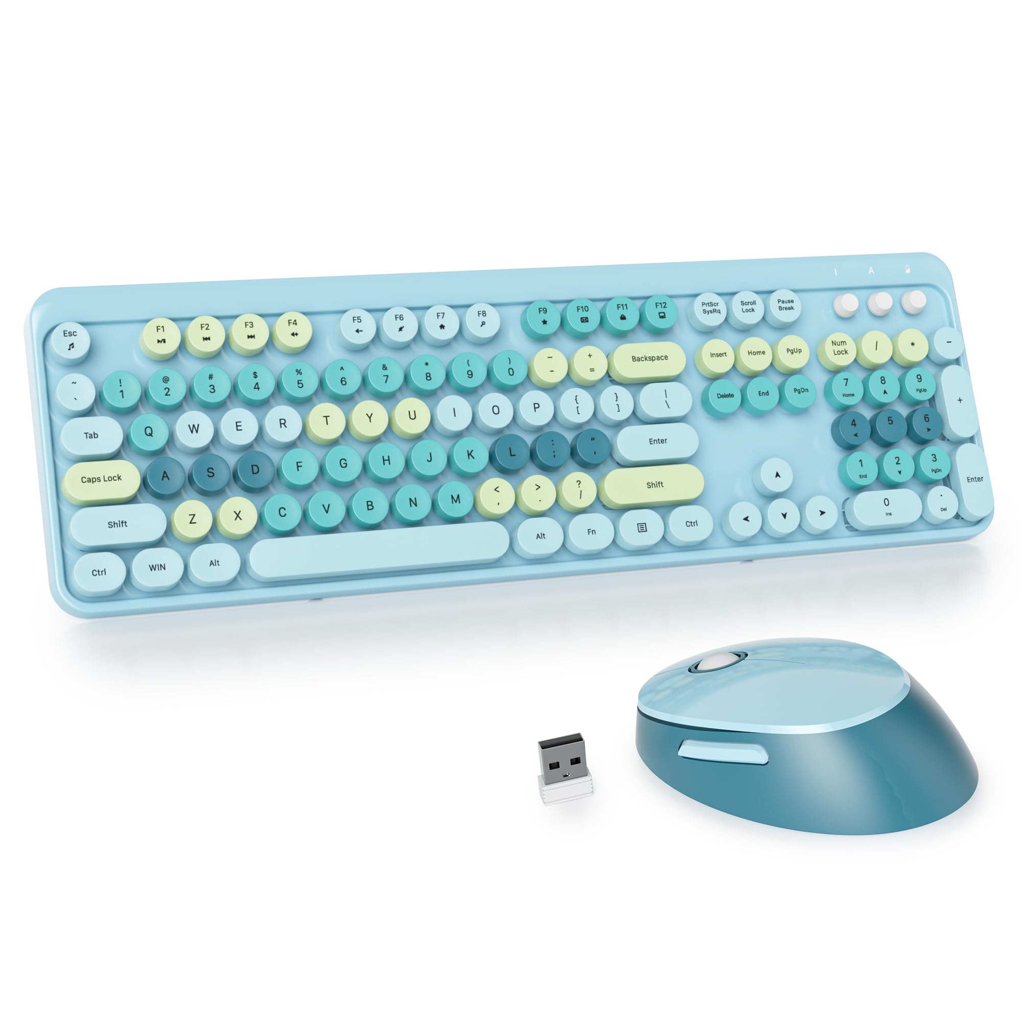 SOLIDEE Wireless Keyboard and Mouse Combo,Retro Typewriter Keyboard,2 ...