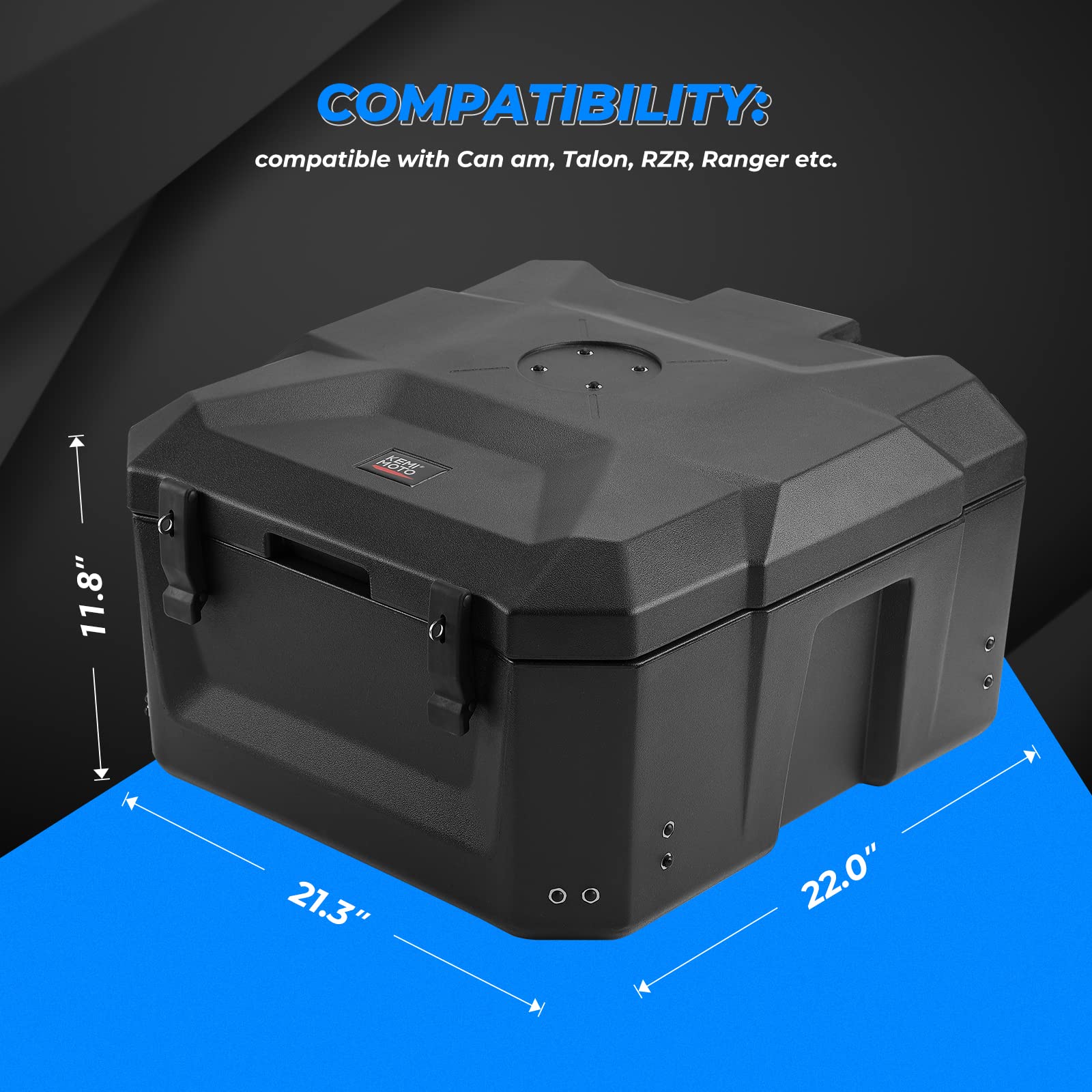 Kemimoto 56L UTV Storage Box, Cargo Box, Heavy Duty UTV Cargo Box ...