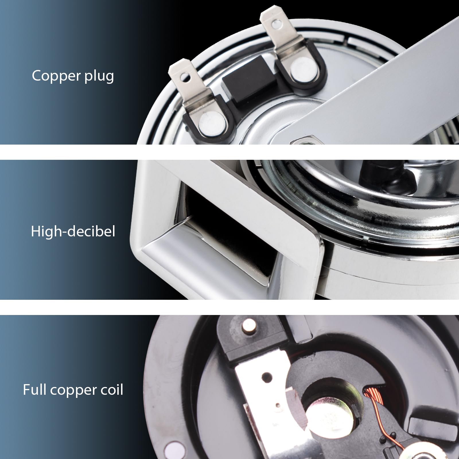 Snapklik.com : Car Horn kitSilver Truck hornWaterproof Loud Motorcycle ...