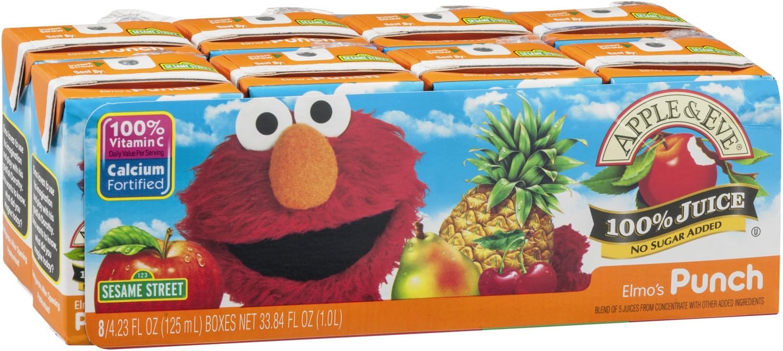 Amazon.com : Apple & Eve Sesame Street Elmo's Punch, 4.23 Fluid-oz, 8 ...