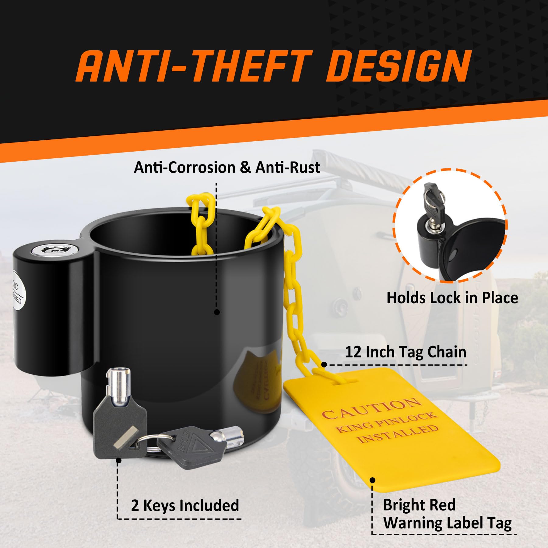 Snapklik.com : METOWARE 5th Wheel King Pin Lock